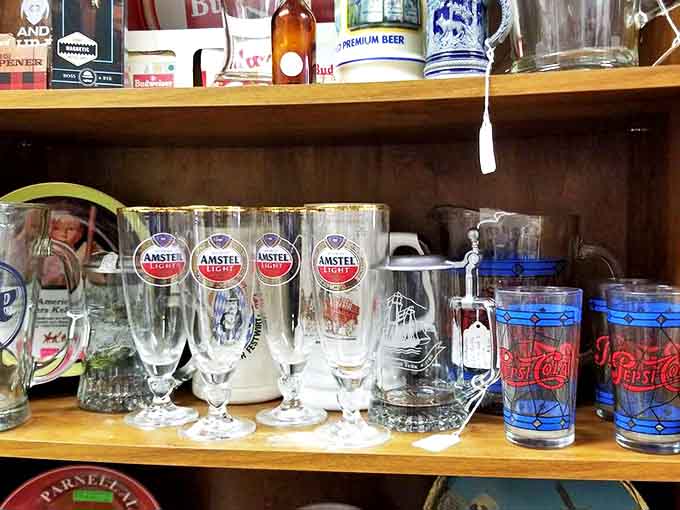 These vintage beer glasses and mugs have toasted countless celebrations, each one carrying the foam-topped memories of good times from decades past.