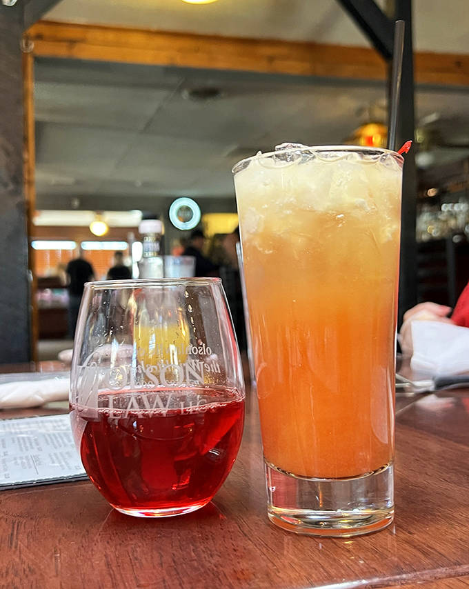 Bloody Marys crowned with mini-burgers and accompanied by golden beer chasers &ndash; because at Woody's, even the drinks come with a side of fun.