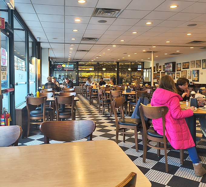 Strangers become temporary friends at communal tables, united by the universal language of "wow, that looks good!"