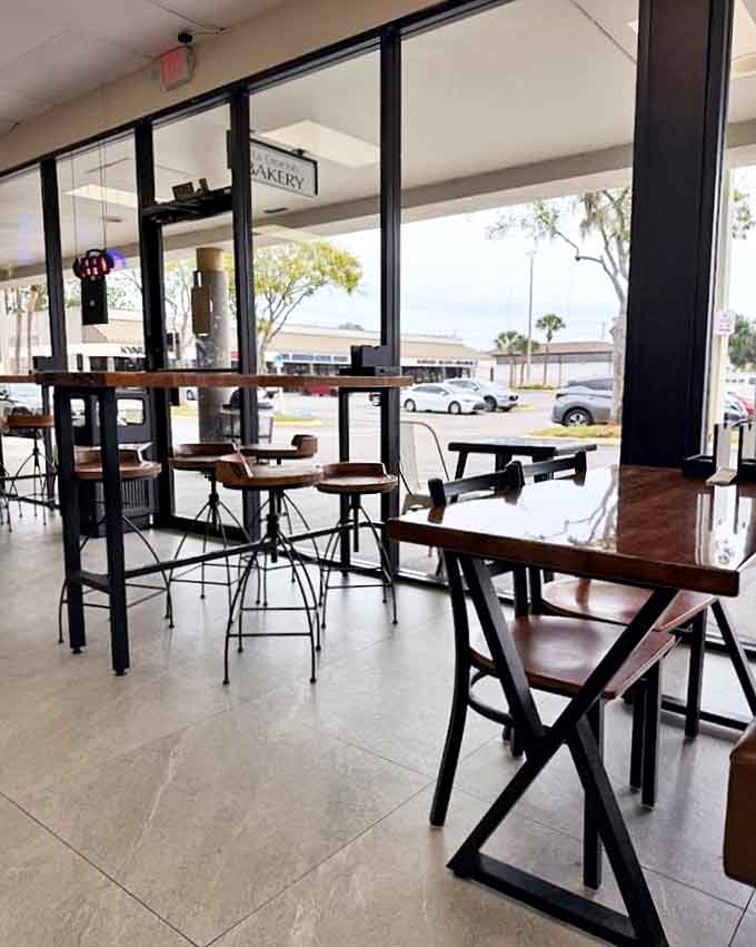 The dining area invites you to linger, savor, and contemplate how soon you can return for another taste of Puerto Rican paradise.