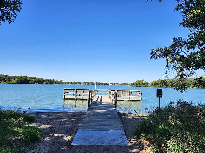 The dock extends an invitation to deeper waters, a launching point for both boats and daydreams.