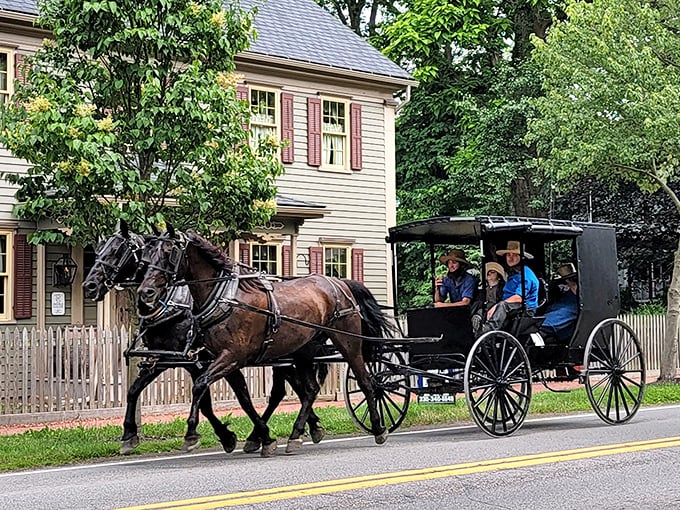 Horse-drawn carriages still clip-clop through town, offering transportation that connects visitors to the past without the need for a flux capacitor.