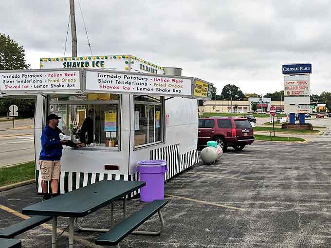 Placing your order at The Tornado Truck is the first step toward carnival food happiness and inevitable powdered sugar mustaches.