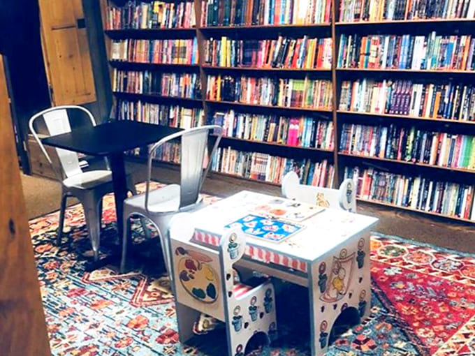 Cozy reading nooks invite visitors to test-drive their potential purchases before committing to a literary relationship.