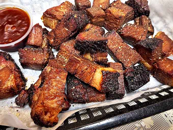 Burnt ends: barbecue candy for grown-ups that pack more flavor into each bite than should be legally allowed in Ohio.