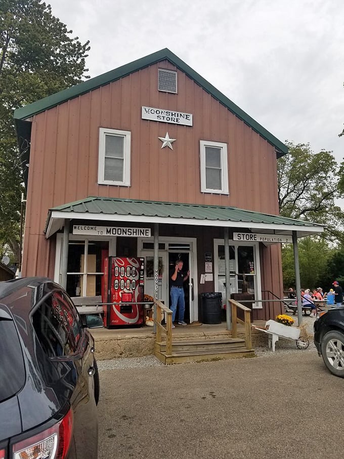 Weekend visitors often find the gravel lot filled with motorcycles &ndash; chrome gleaming in the sun as riders make their pilgrimage to burger paradise.