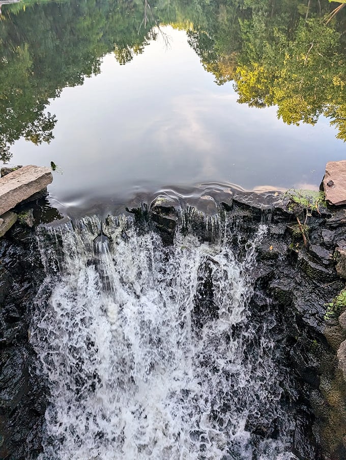 Water cascades over rocks in a mesmerizing display that's better than any meditation app &ndash; and with significantly better reception.
