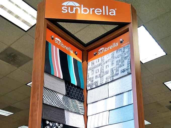 Sunbrella fabrics prove that outdoor textiles don't have to look like they're apologizing for being practical, offering style that can handle the elements.