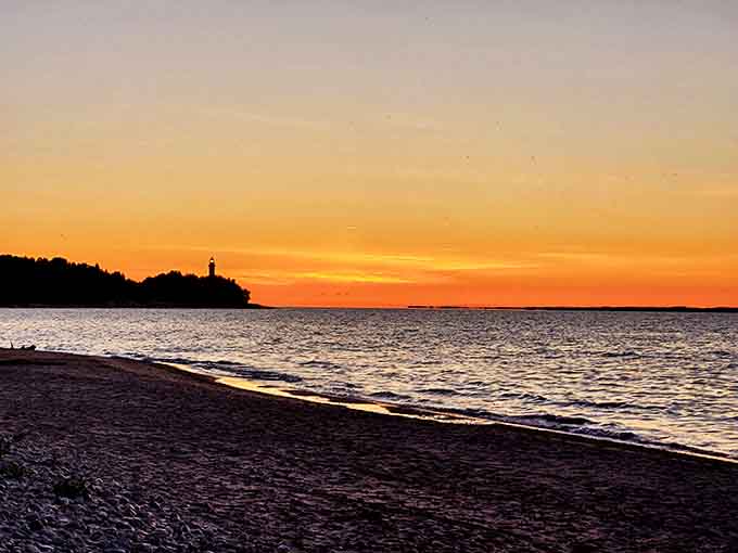 As day bids farewell in a spectacular light show, even the most dedicated phone-checkers pause to witness nature's unfiltered masterpiece.