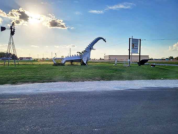 Even from a distance, the dragon commands attention, standing proudly as Vandalia's most unexpected and beloved landmark.