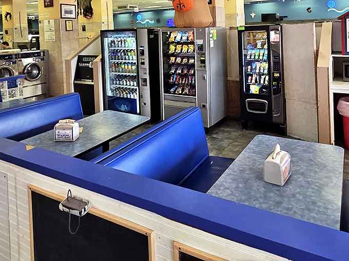 Vending machines stand ready to satisfy any craving or laundry emergency that might strike during your visit.