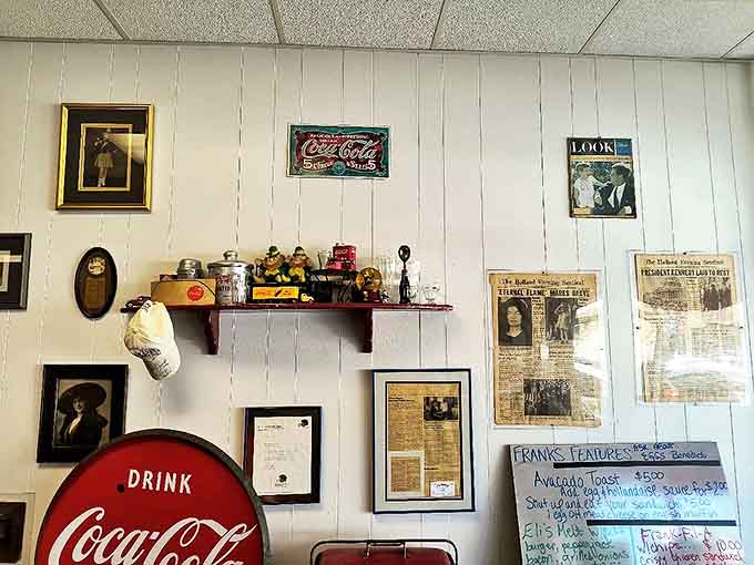Wall Decor: Decades of history line these walls, creating a museum of small-town America that feels both deeply personal and universally welcoming.