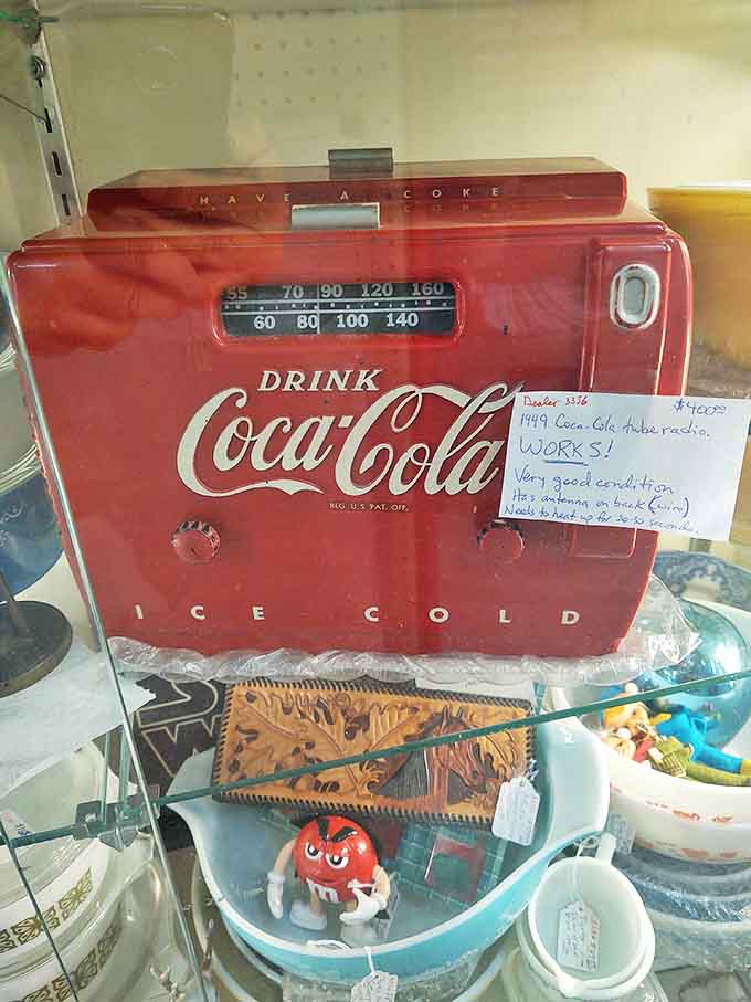 This 1949 Coca-Cola cooler radio still works! Imagine the sock hops and baseball games it broadcast while keeping sodas perfectly chilled.