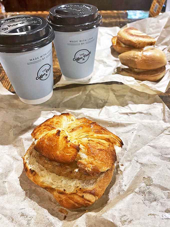 A proper bagel sandwich with a golden-brown top that promises the perfect ratio of crispy exterior to soft interior.