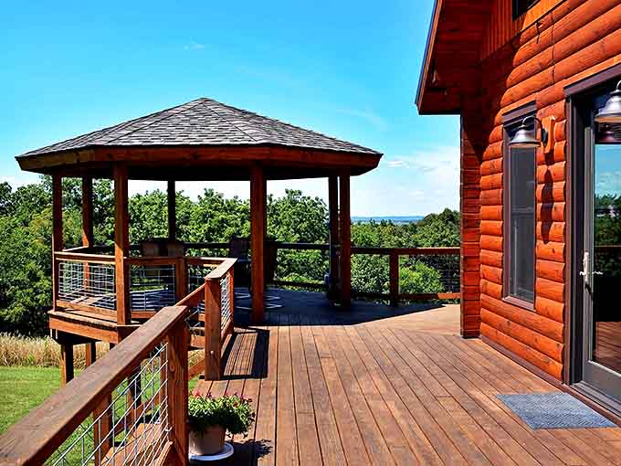 The wraparound deck serves as nature's theater, offering front-row seats to Wisconsin's ever-changing landscape performance &ndash; no tickets required.