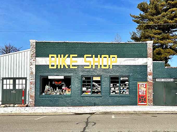 The no-nonsense BIKE SHOP offers exactly what its straightforward sign promises&mdash;a refreshingly honest approach to business in today's world.
