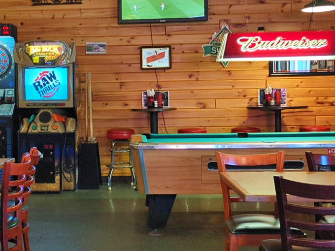 Entertainment options abound for those waiting on their feast. The pool table has witnessed countless friendly competitions and "double or nothing" wagers.