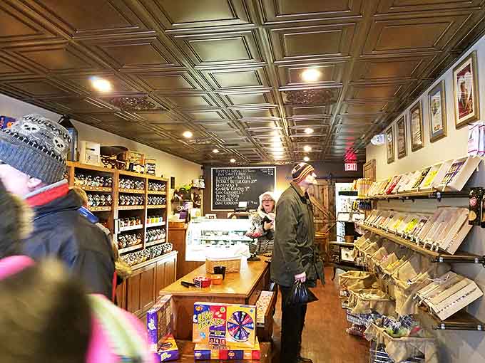 Customers browse with the focused concentration of archaeologists discovering ancient treasures, except these artifacts are edible and delicious.
