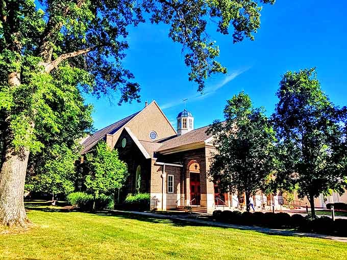 This church's soaring spire reaches toward heaven while its foundation remains firmly rooted in Granville's rich community history and traditions.