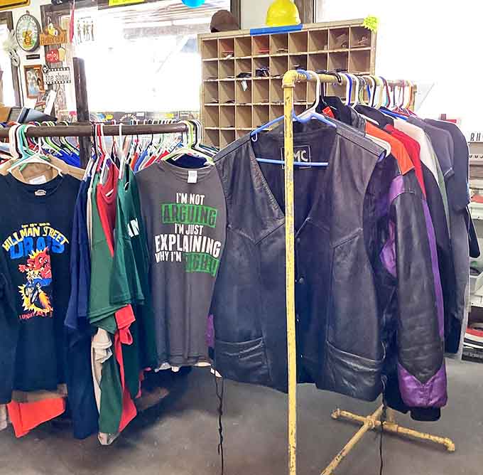 This isn't just a clothing rack &ndash; it's a textile time machine where polyester, patterns, and possibilities await the fashion adventurer.