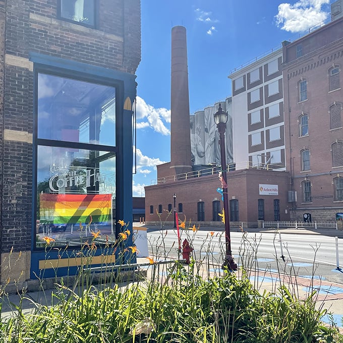 Coffee Hag serves up locally roasted brews in a space where art enthusiasts gather to discuss the monumental murals just outside.