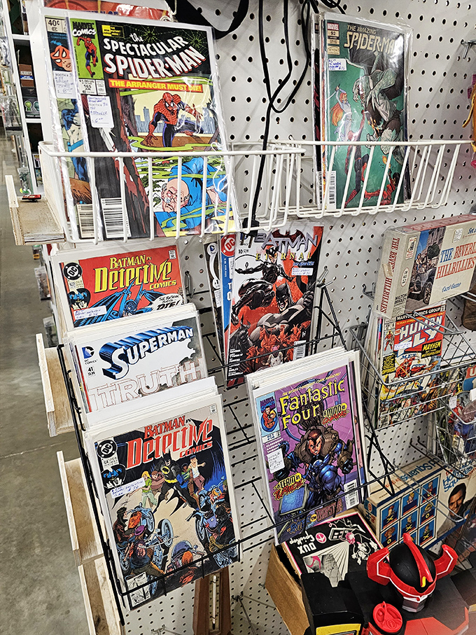 Long, organized aisles invite exploration, with each turn promising new discoveries among the carefully arranged vendor booths.