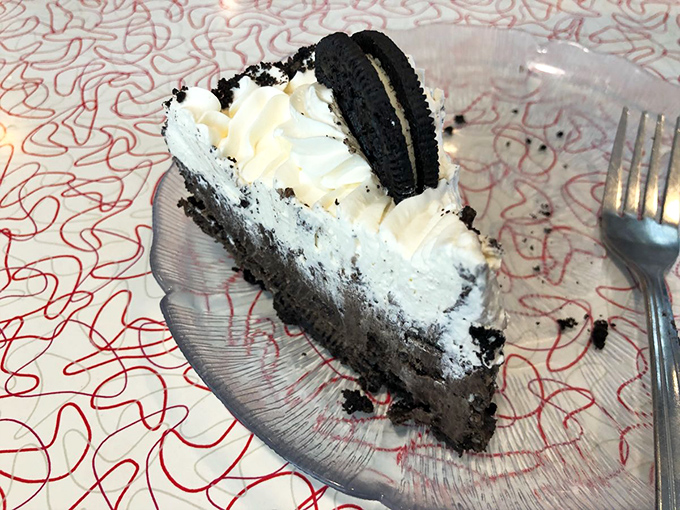 Oreo cream pie that makes you question why you'd ever waste calories on lesser desserts &ndash; a tower of cookies and cream perfection.