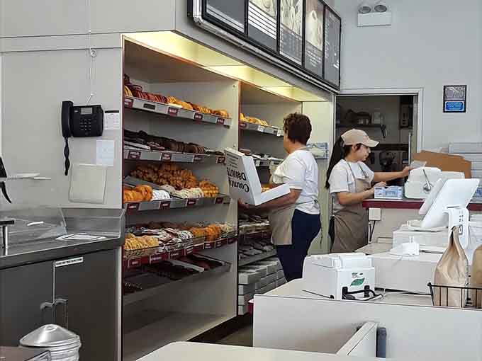 The friendly staff keeps everything running smoothly, even when the line stretches out the door and everyone wants apple fritters immediately.