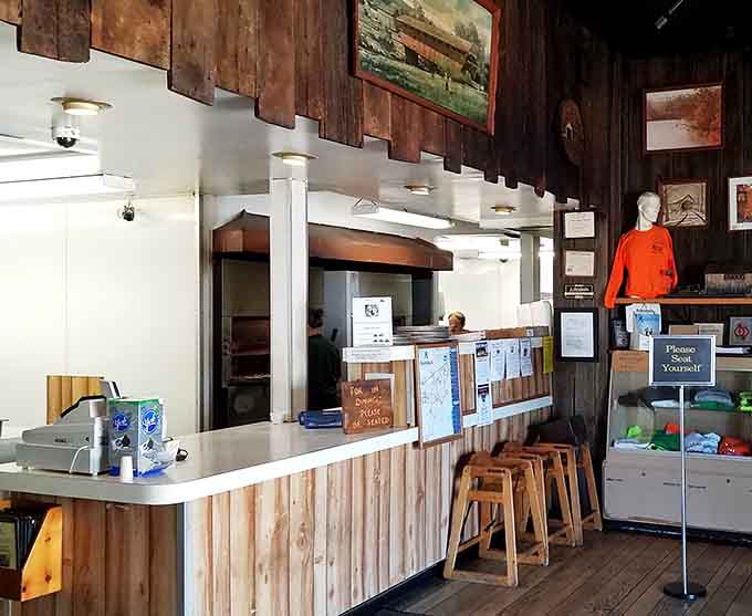 The order counter displays local pride and history, reminding you that this isn't just a restaurant, it's a community gathering spot.