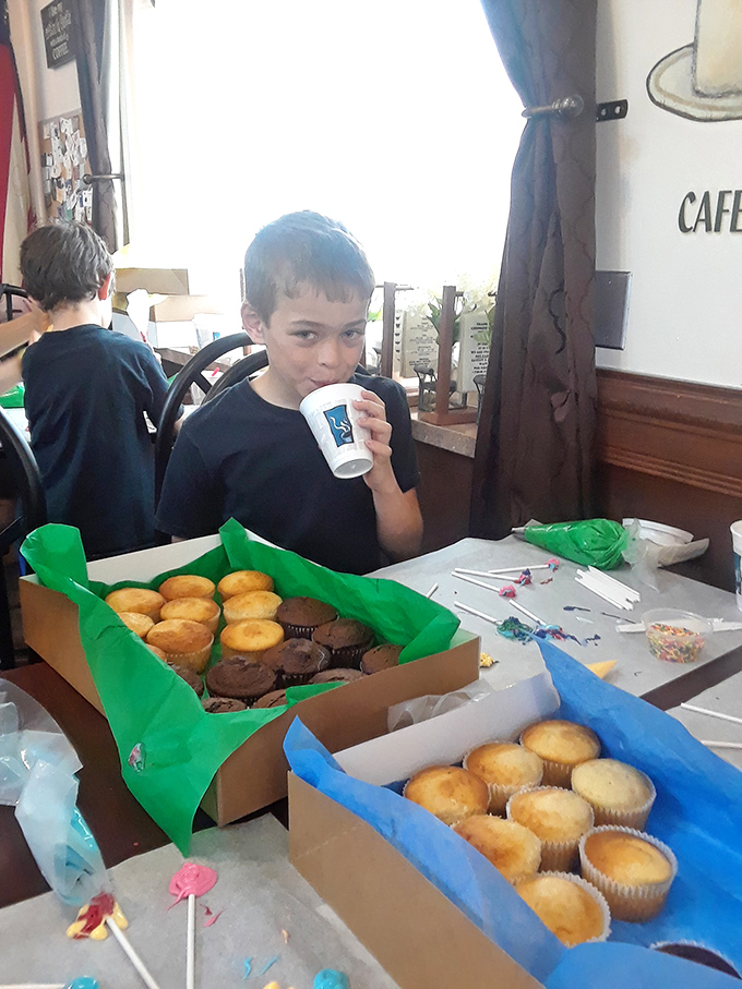 Cupcake boxes await their delicious cargo &ndash; portable happiness containers for those wise enough to take some treats to-go.