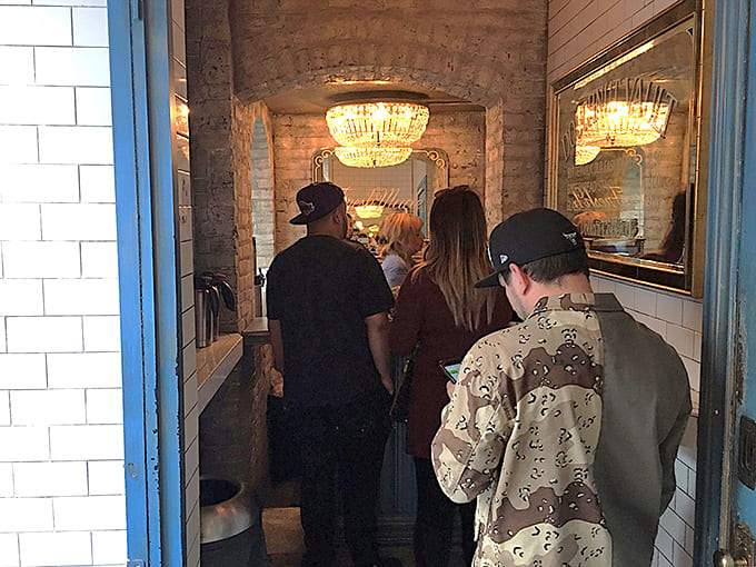 The line forms early and often, because these folks know that good things come to those who wait patiently.