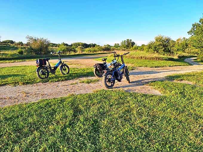Modern explorers discover the joy of electric bikes, perfect for extending adventures along the connected I&M Canal State Trail.