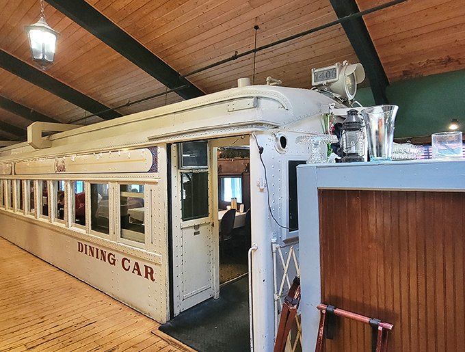 The entrance to Chessie's promises an extraordinary experience, with warm brick and wood setting the stage for culinary adventures ahead.