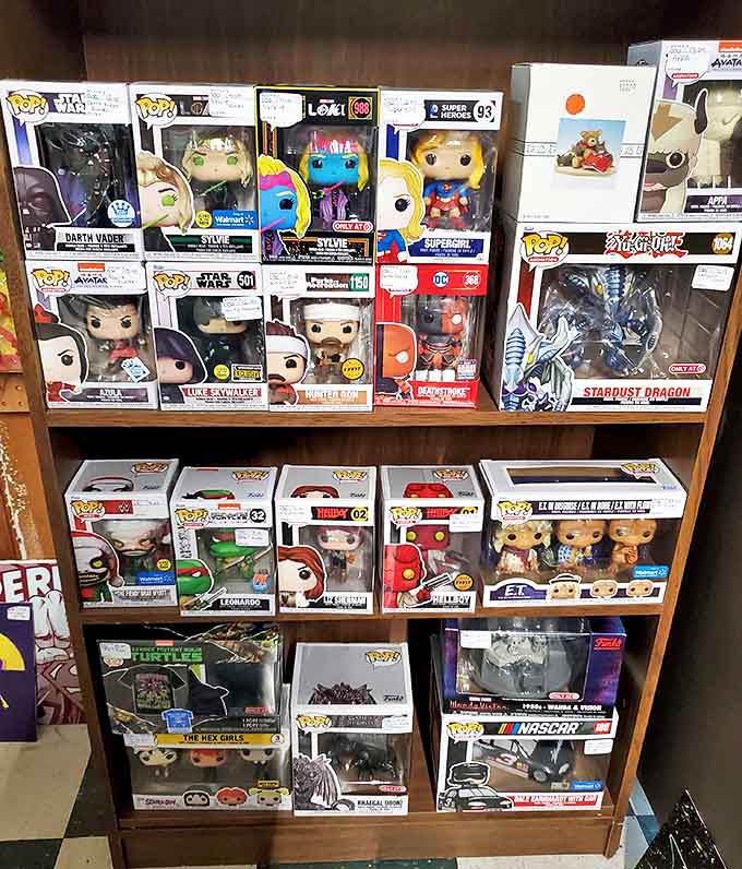 Funko Pop figures prove today's collectibles are tomorrow's antiques &ndash; these vinyl treasures already commanding impressive shelf space.