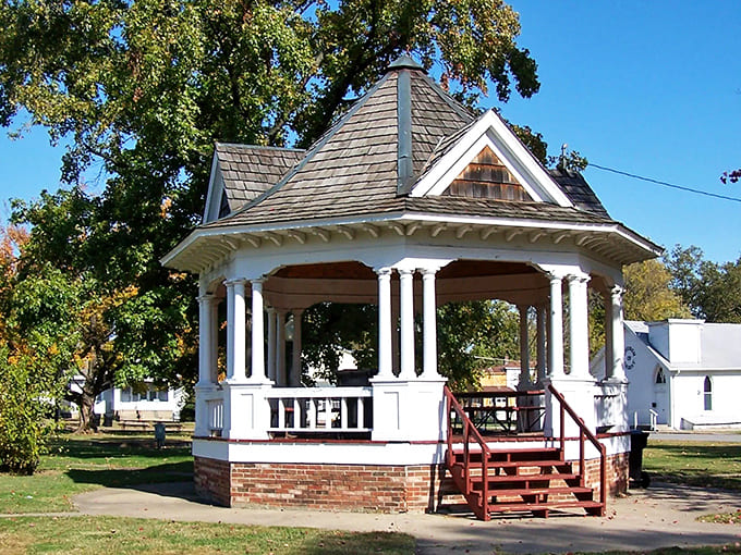This classic gazebo in the town square could be straight from a movie set, offering shade and nostalgia in equal measure.