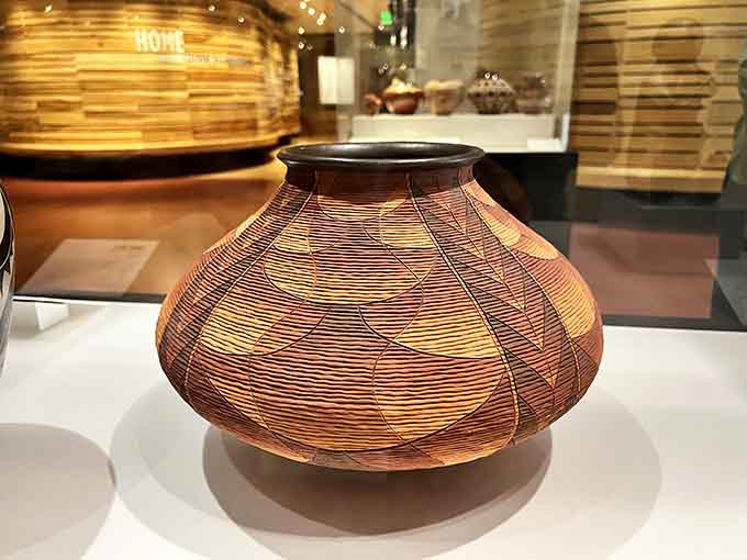 This polychrome pottery jar exemplifies the artistic excellence that makes Native American ceramics so highly prized by collectors and museums worldwide.