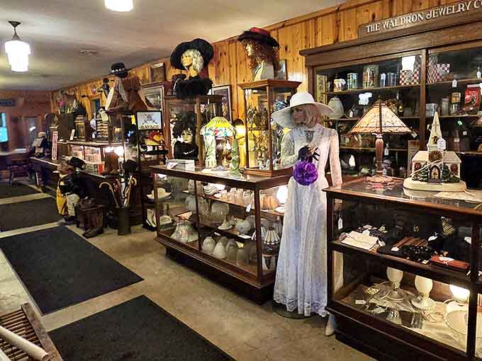 The jewelry counter gleams with history, each display case a treasure chest of bygone elegance waiting to adorn new generations.