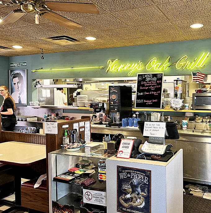 The counter offers front-row seats to culinary theater &ndash; where seasoned short-order cooks perform their griddle ballet with practiced precision.