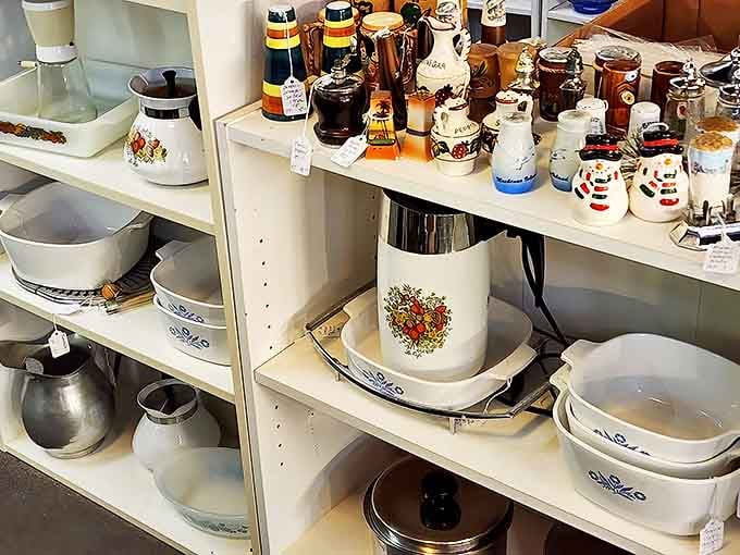 A culinary time machine &ndash; these shelves display kitchen tools that fed families long before air fryers and instant pots revolutionized dinner prep.