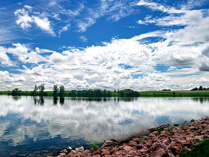 Lake Benton's waters mirror Minnesota's expansive sky, creating a double dose of natural beauty for lucky visitors.