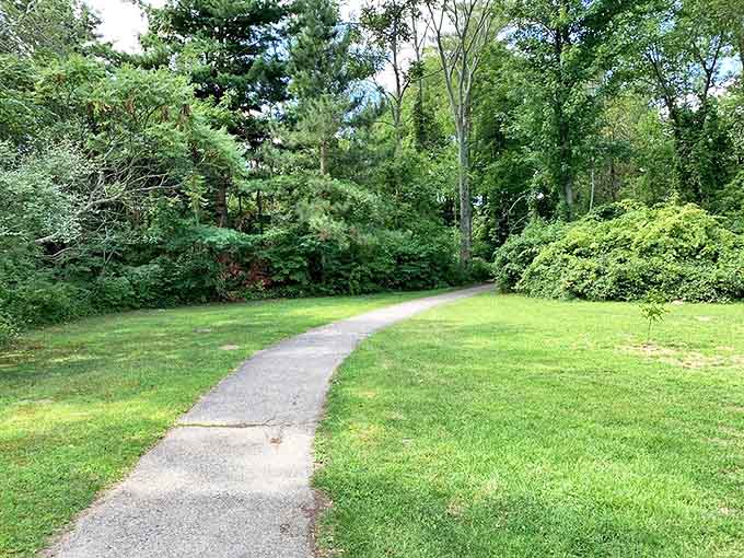 A gentle curve in the pathway invites exploration, promising the kind of everyday adventure that refreshes both body and spirit.