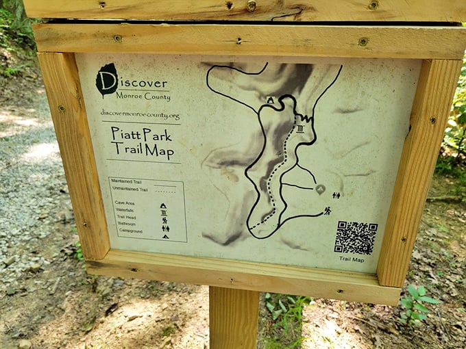 A map that promises adventure but conveniently leaves out the part about sore calves and mosquito encounters.