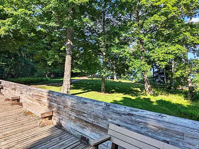 This simple wooden bench offers the best seat in Michigan's natural theater &ndash; no ticket required, just appreciation.