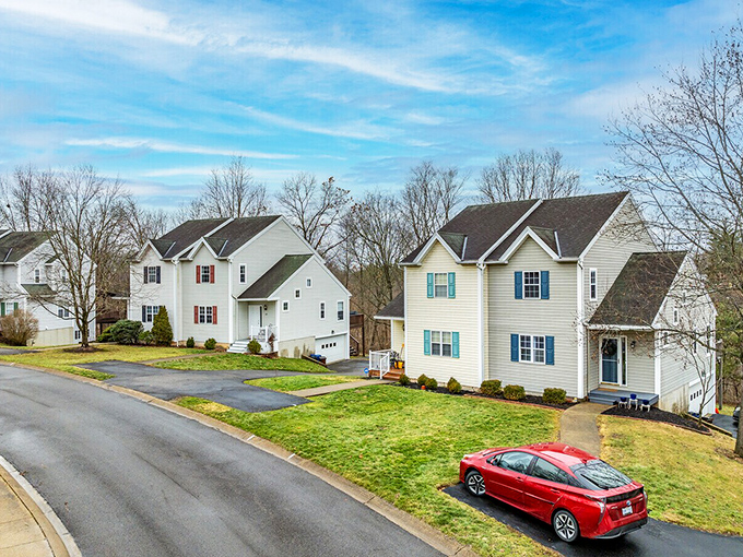 Modern townhomes dot the hillsides surrounding Athens, offering residents peaceful retreats after exploring the town's vibrant food scene.