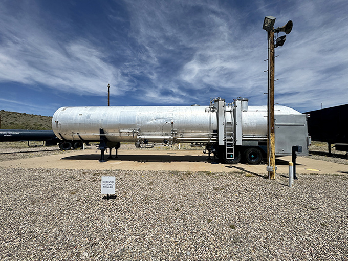 This innocuous-looking tank once held oxidizer for the missile, just one component in a complex system designed for destruction.