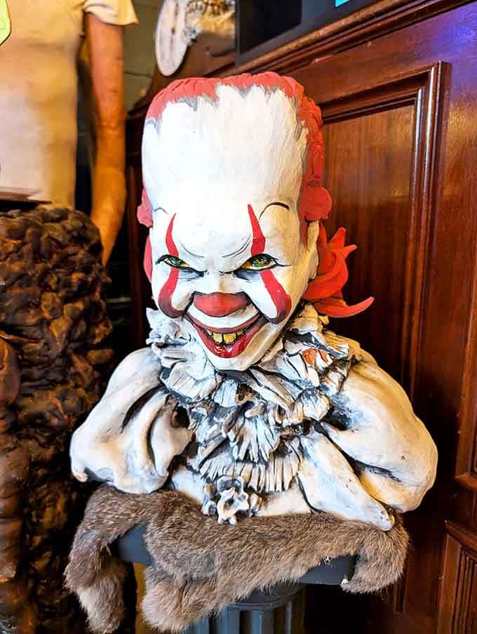 Pennywise grins from his perch, reminding us that sometimes the scariest things make the best conversation pieces for brave souls.