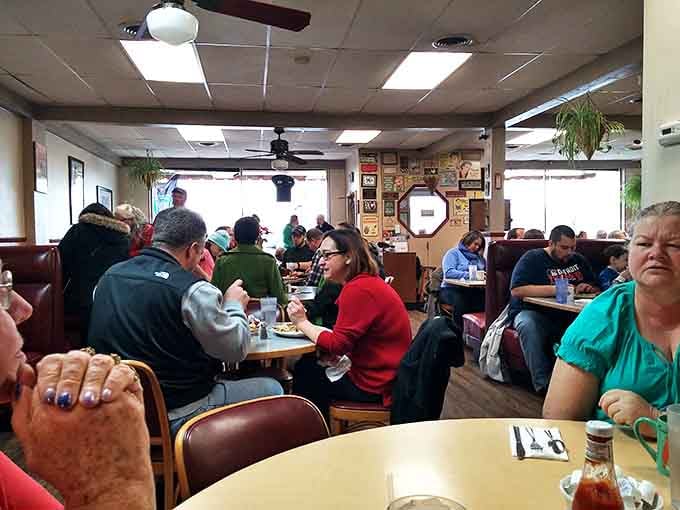 classic diner aesthetics with modern cleanliness &ndash; the best of both worlds! Those red booths have witnessed countless conversations, confessions, and coffee refills.