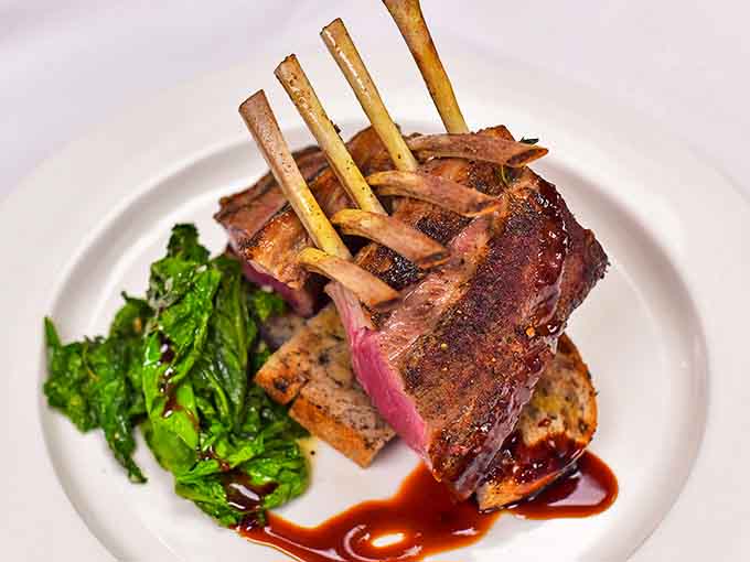 This rack of lamb stands at attention like it's about to receive a military honor, which honestly isn't far off.
