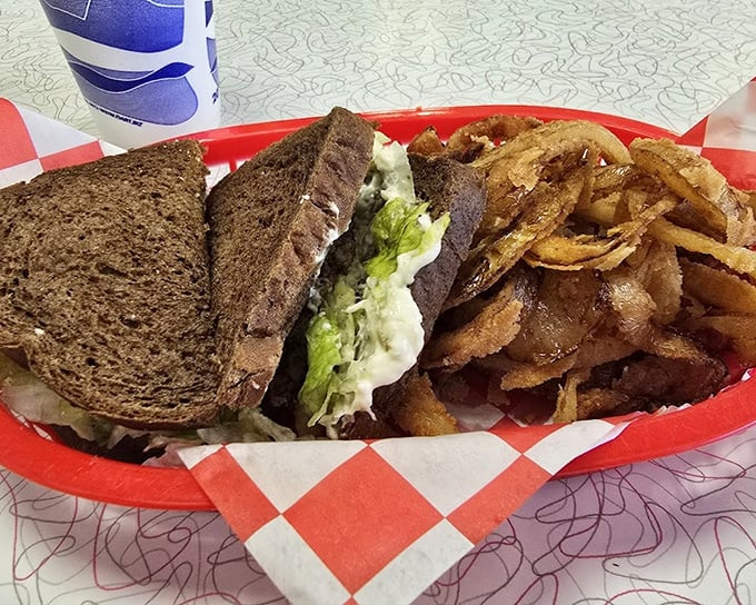 The sandwich that launched a thousand lunch breaks, served with a mountain of house-made chips.
