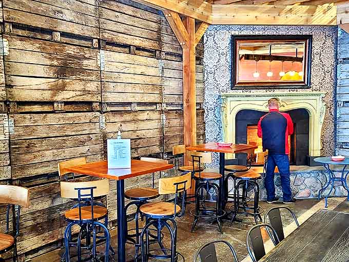 Weathered wood walls tell stories of Michigan's agricultural past while you write new memories over glasses of estate-grown wines.